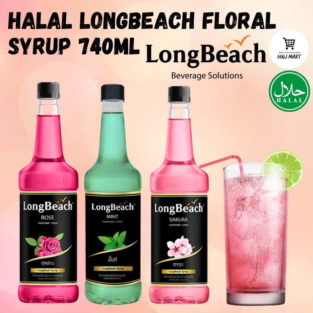 Halal Longbeach Syrup 740ml | Long Beach Floral Syrup | Long Beach ...