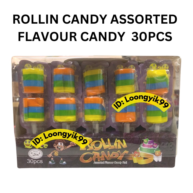 ROLLIN CANDY ASSORTED FLAVOUR CANDY ROLL 30PCS | Shopee Malaysia