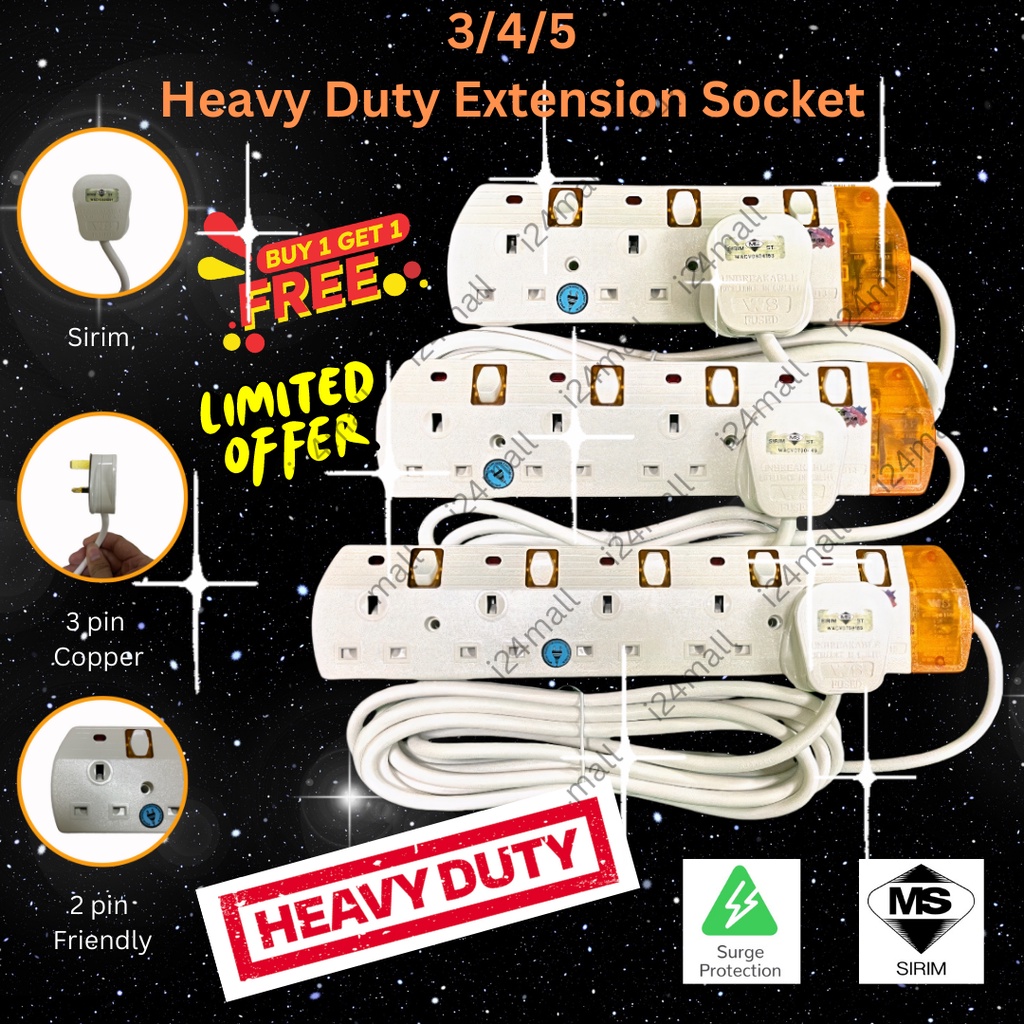 Trailing Socket 2 5 Meter Extension Wire Electric Power Portable Socket Extension Plug 1 25mm