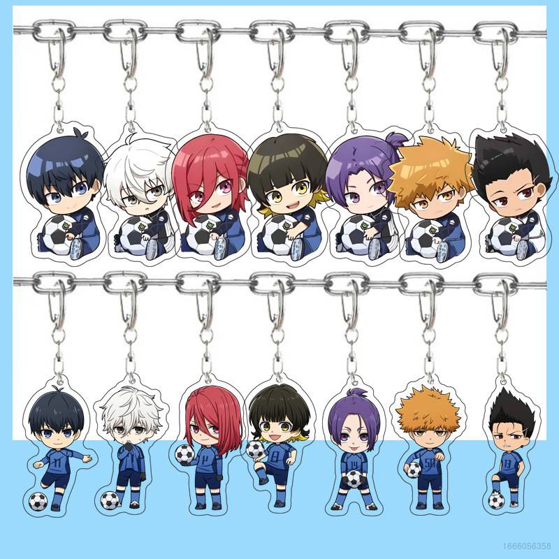 Cute Blue Lock Keychain Anime Keyring Acrylic Cute Bag Pendant Cartoon ...