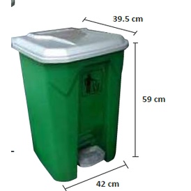 RAYACO Mobile Plastic Dustbin/Step-On Trash Bin/Tong Sampah Pijak (30L ...