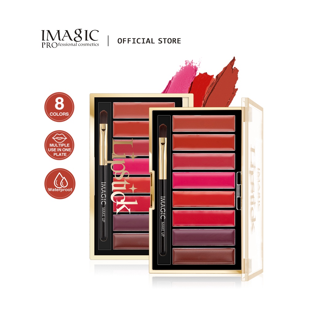 IMAGIC 8 Color Lip Palette Matte Lipstick Mousse Waterproof Long ...