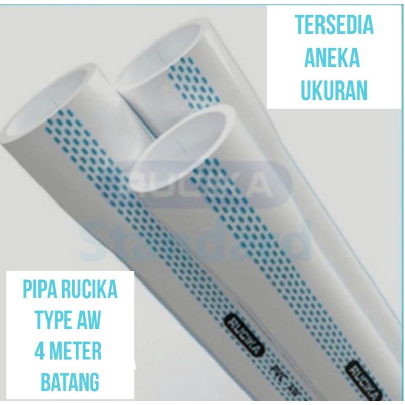 Pipe 3" Rucika AW Pipe 3" inch Per Rod 4 Meters Rucika PVC Pipe ...