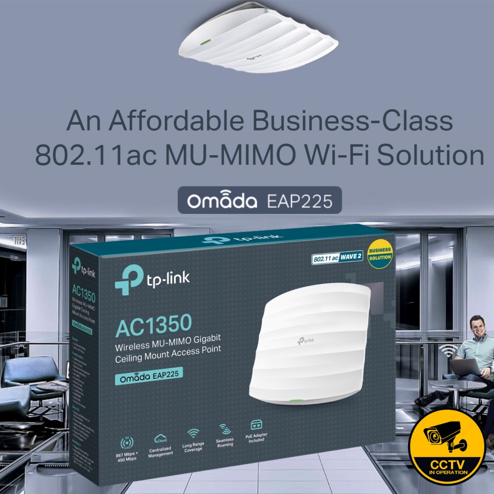 Tp-Link EAP-225 AC1350 Indoor Wi-Fi Access Point MU-MIMO Celling Mount ...