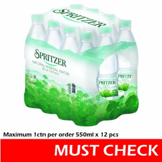 Spritzer Natural Mineral Water 550ml x 12 Bottles - Maximum 1ctn per order | Shopee Malaysia