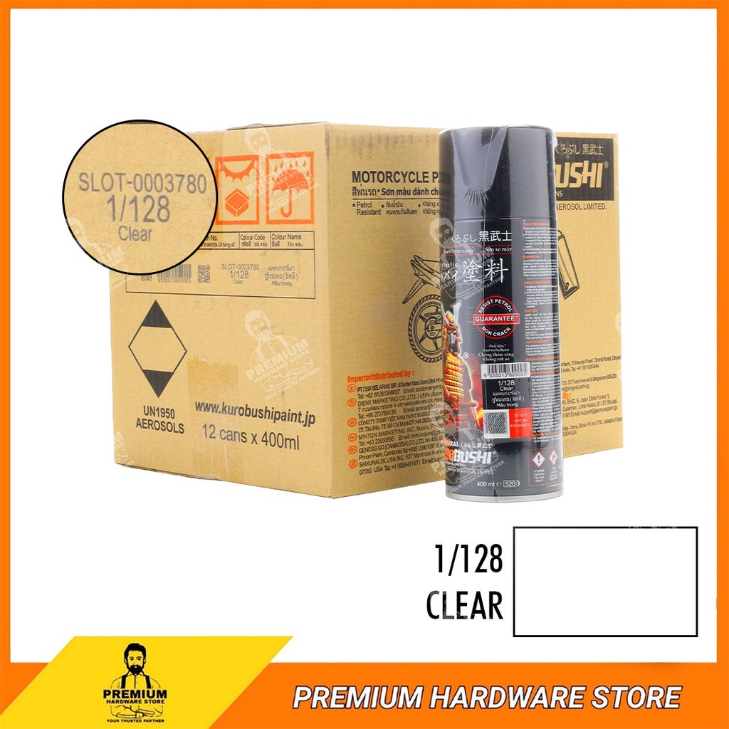 SAMURAI 01 Clear Standard Spray 400ML (12 Cans/Box) Motorcyle Metal ...