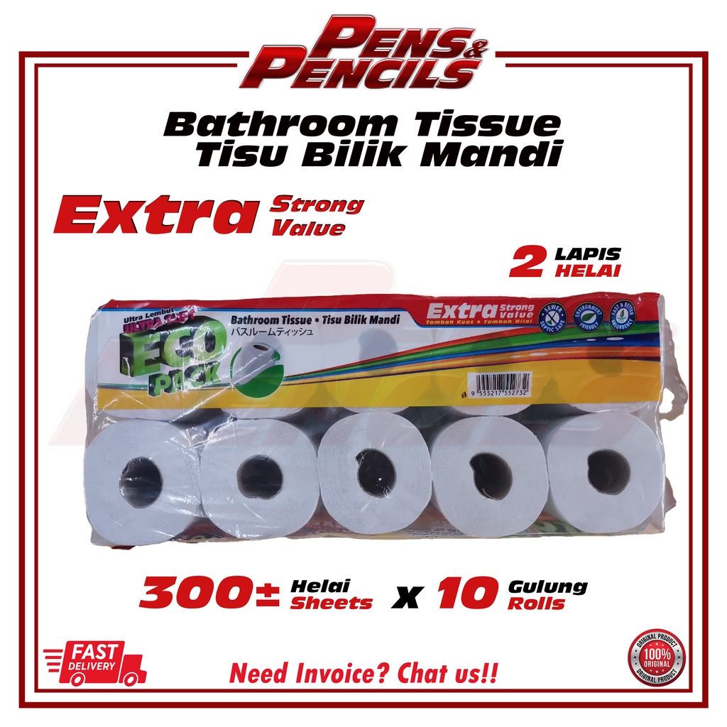 Bathroom Tissue / Toilet Paper / Tisu Blik Mandi / Pulp Paper / 10rolls ...