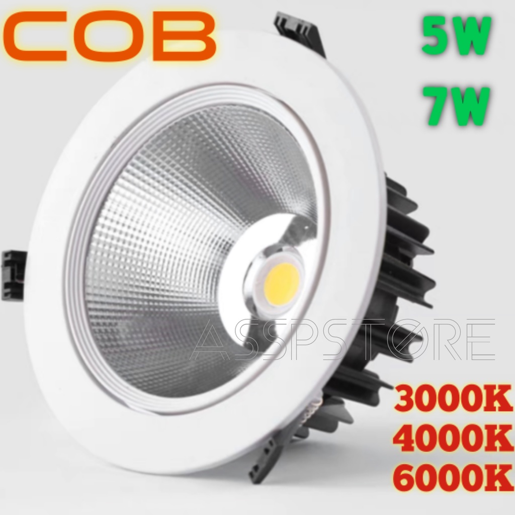 COB Recessed LED EYEBALL 5W 7W (WHITE) 3000K 4000K 6000K | Shopee Malaysia