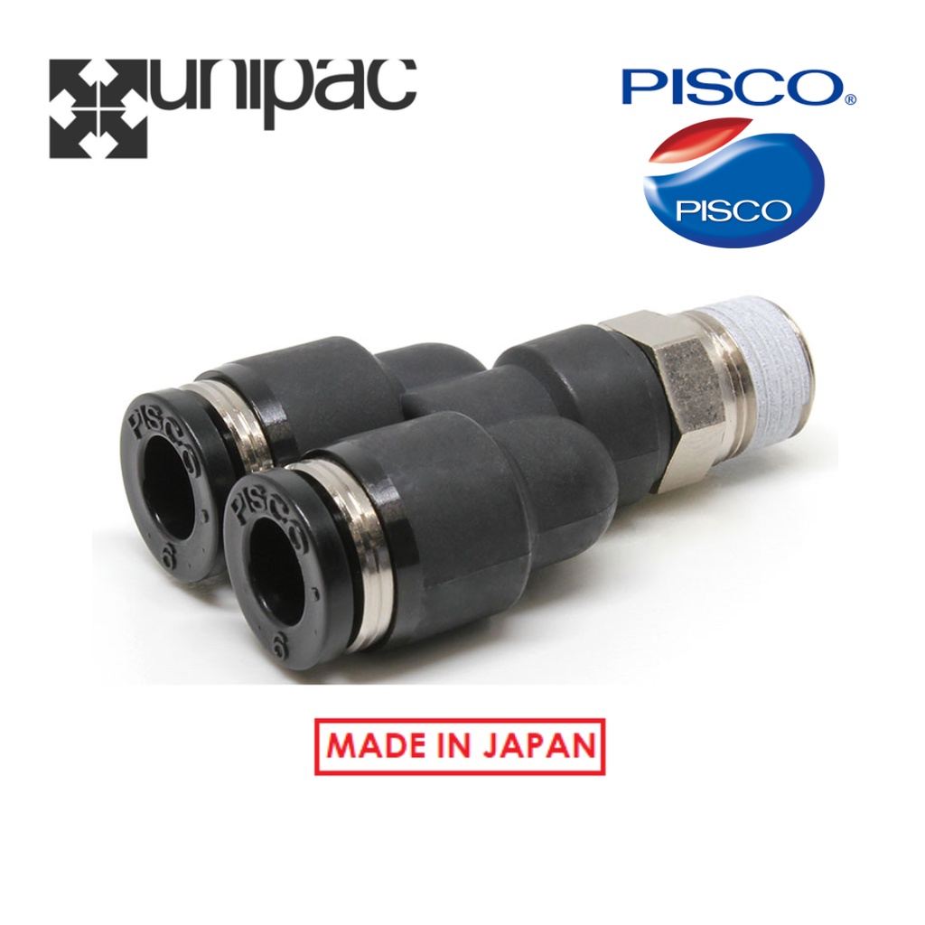 Pneumatic Fitting Pisco Branch Y PX 4mm 6mm 8mm 10mm 12mm 16mm Thread M5 M6 1/8" 1/4" 3/8" 1/2 ...