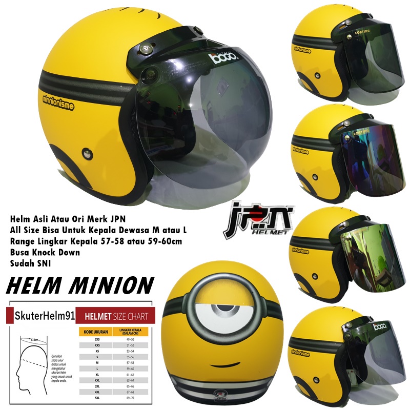 Helmet Adult Retro Classic JPN Cute Little Minion Minionism Despicable ...