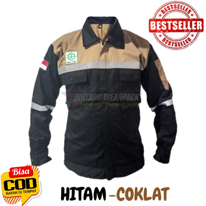 KEMEJA HITAM Safety Tops/Work Clothes-K3 Project Shirts Black - Brown ...
