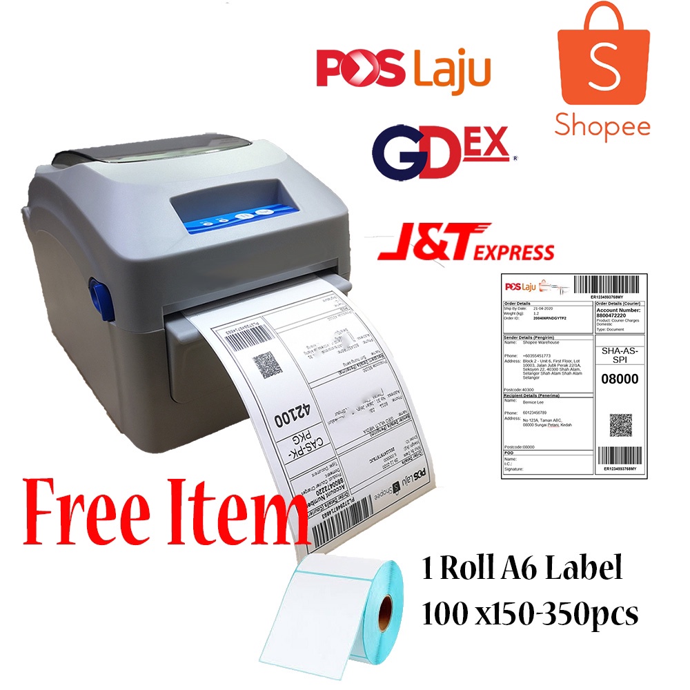 Geomaster GM-4B Label Printer Bluetooth Phone Printing Shopee & Waybill Printer ( AWB) / Product ...