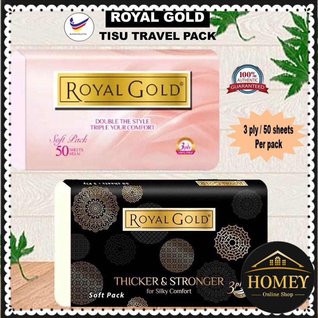 Royal Gold Tissue Luxurious Facial Tissue Soft Pack Tisu Pek Senang ...