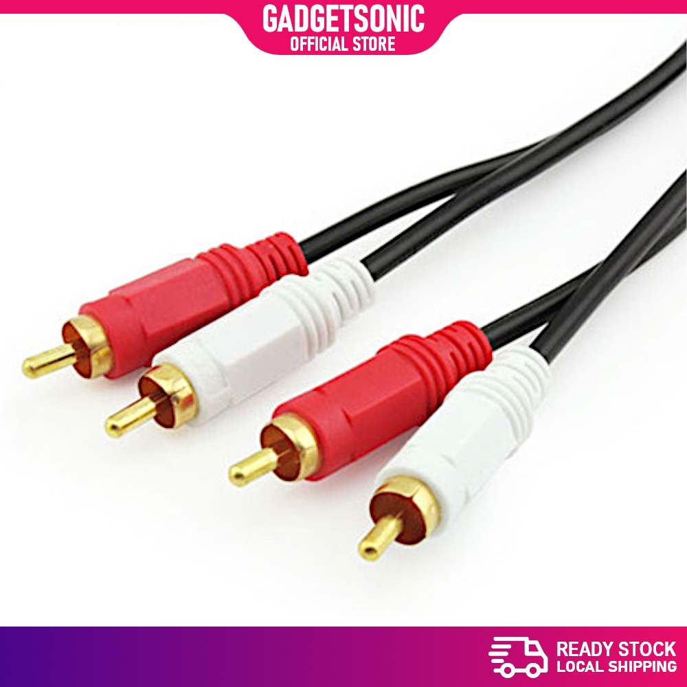 2 RCA To 2 RCA Cable Male Audio Video Stereo Music AV Wire | Shopee ...