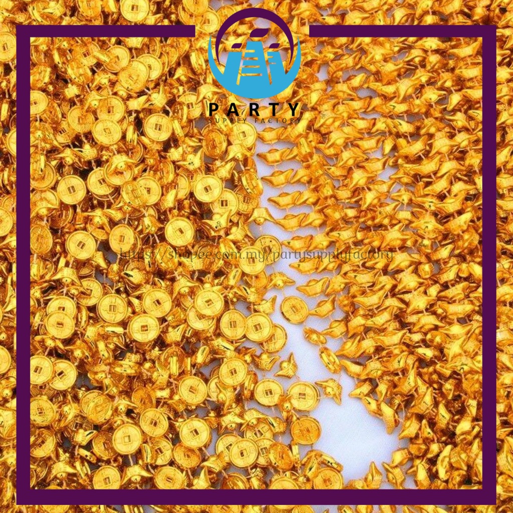Chinese Gold Coin Chain / Yuan Bao Chain Plastic / CNY Deco / CNY Tree ...