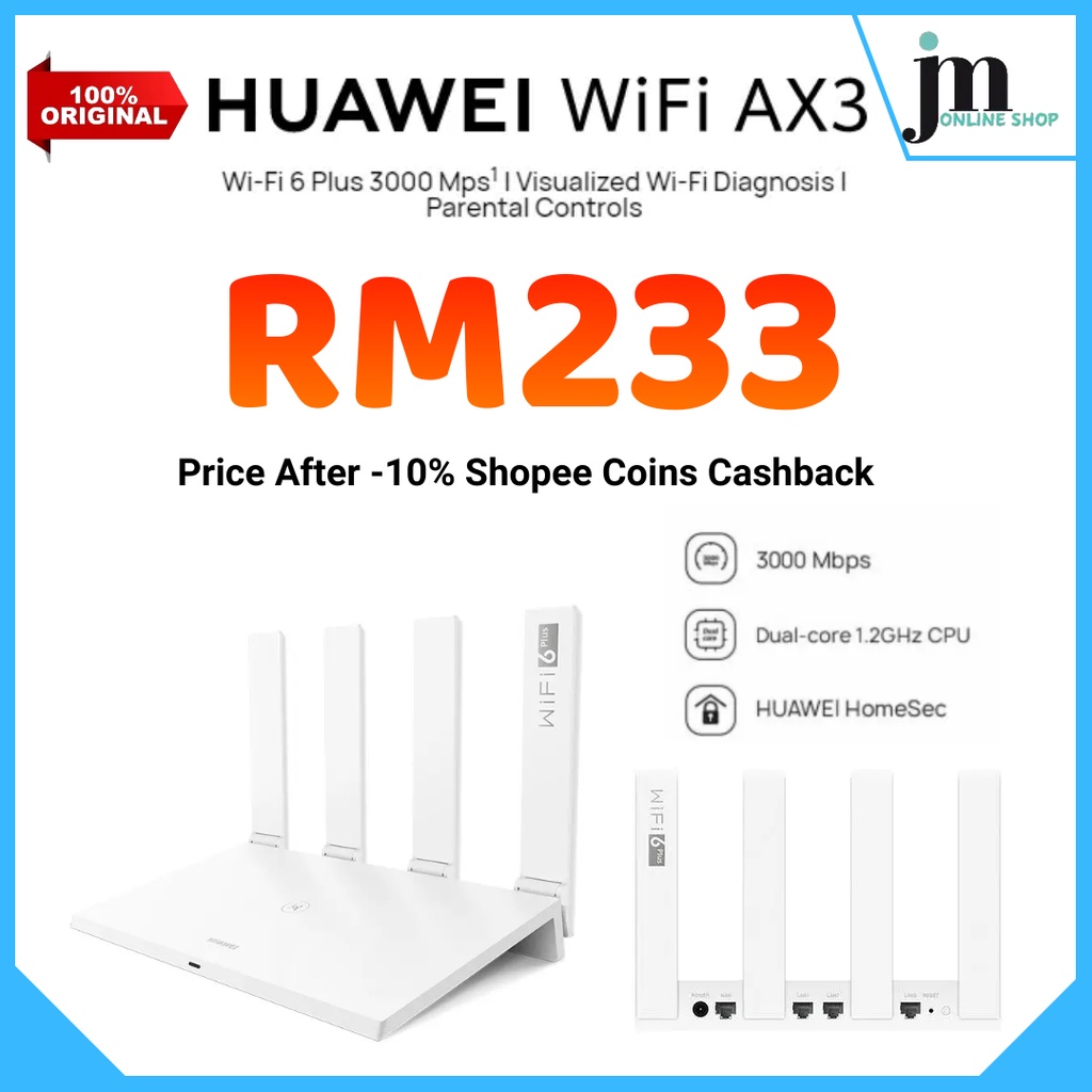 HUAWEI AX3 | ORIGINAL ROUTER | WiFi 6+ WIRELESS ROUTER (3000mbps) | 100 ...