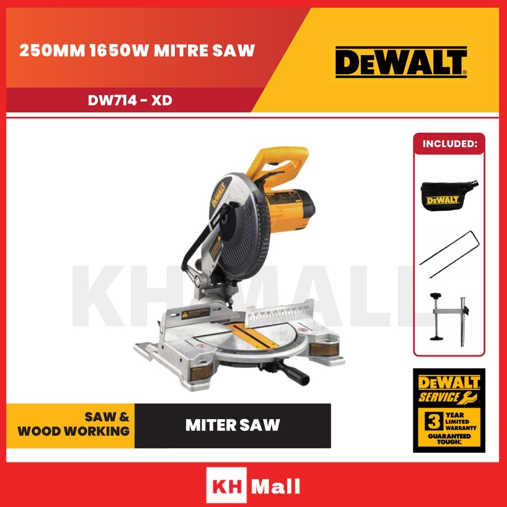 Dewalt DW714-B1 1650 W 10"/ 255mm Miter Saw ( DW714 ) | Shopee Malaysia