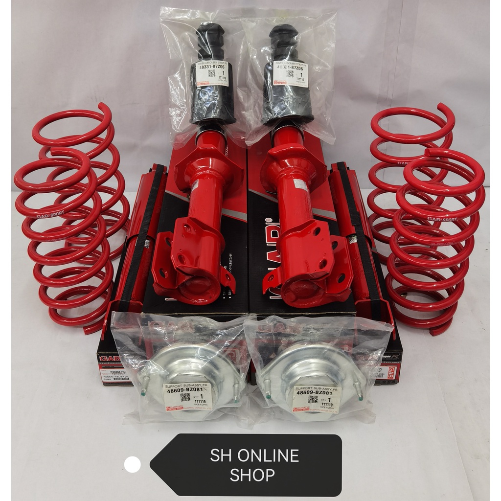 GAB Super R Absorber Heavy Duty Front & Rear+Sport Spring+Abs Mtg ...