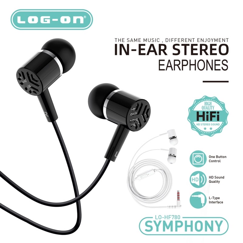 Headset - HF - HF - EARPHONE LOG ON SYMPHONY LO-HF780 HIFI HD STEREO ...