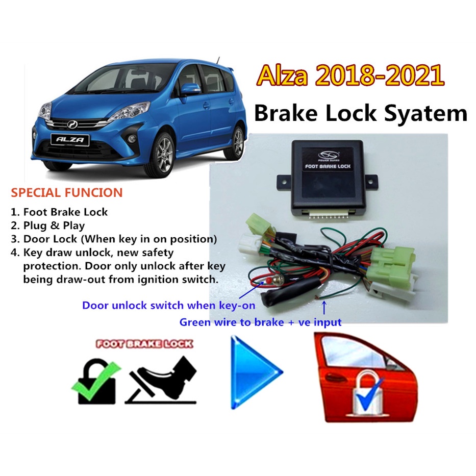 DC- OEM Perodua Alza 2018-2021 Brake Lock System Plug & Play | Shopee ...
