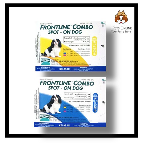 Frontline Combo Spot On Dog M (10-20kg) / S ( 2 - 10kg ) | Shopee Malaysia