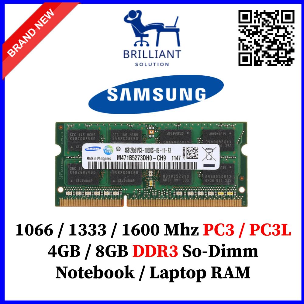 (New Unit) Samsung DDR3 4GB 8GB Notebook RAM SODIMM 1600 Mhz PC3-12800 ...