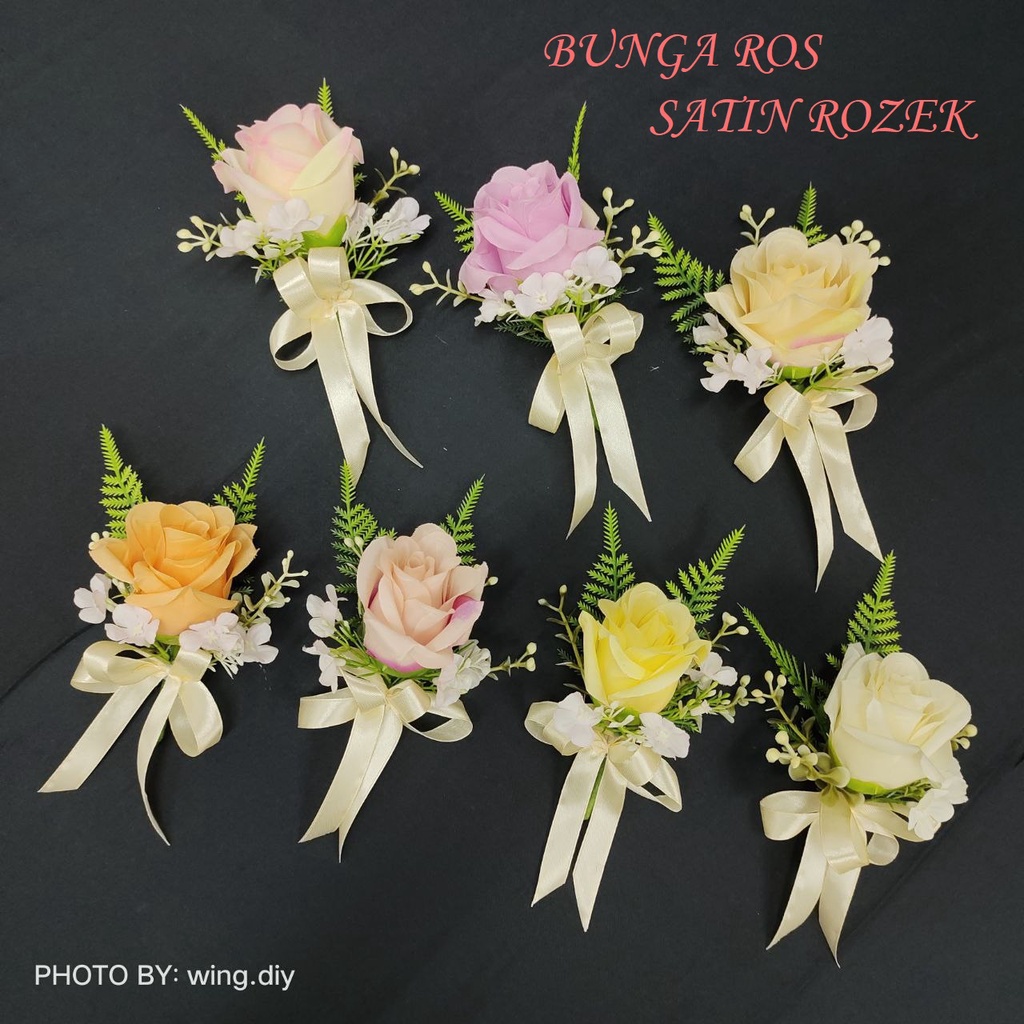 1 PCS | BUNGA ROS SATIN ROZEK/ BUNGA KENDARAT/ BUNGA DADA/ SATIN ROSE ...