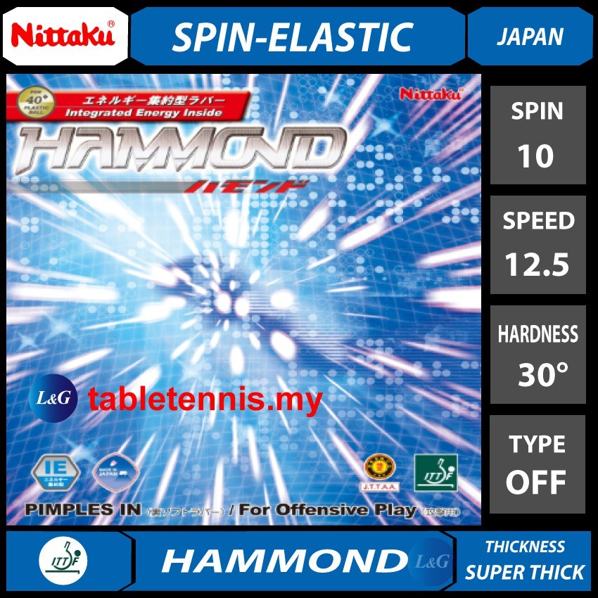 NITTAKU Hammond Spin-Elastic Inverted Table Tennis Rubber Getah Ping Pong Made in Japan ITTF ...