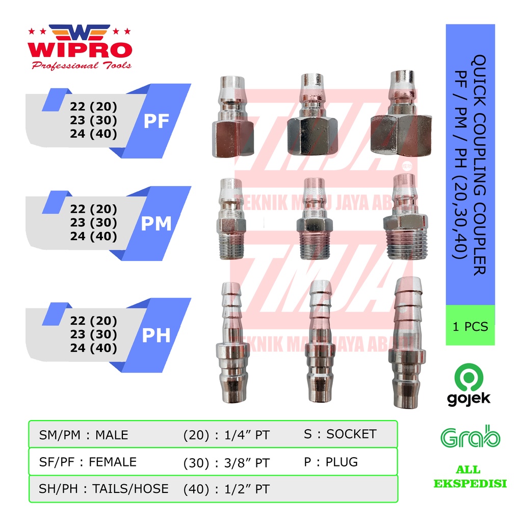 Wipro Quick Coupler Coupling Air Hose Connection PF PM PH(20/30/40 ...