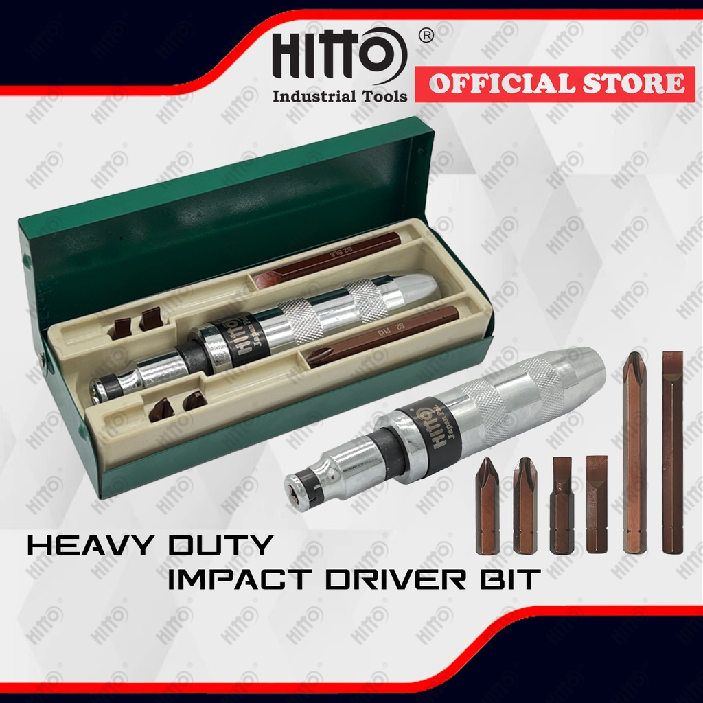 [ HITTO ] 7 Pcs Heavy Duty Impact Driver Set, S2 Driver Bit Screw ...