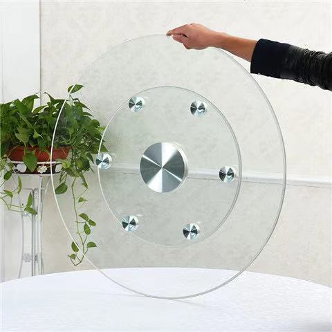 Dining Table Thickened Tempered Glass Turntable Hotel Large round Table ...