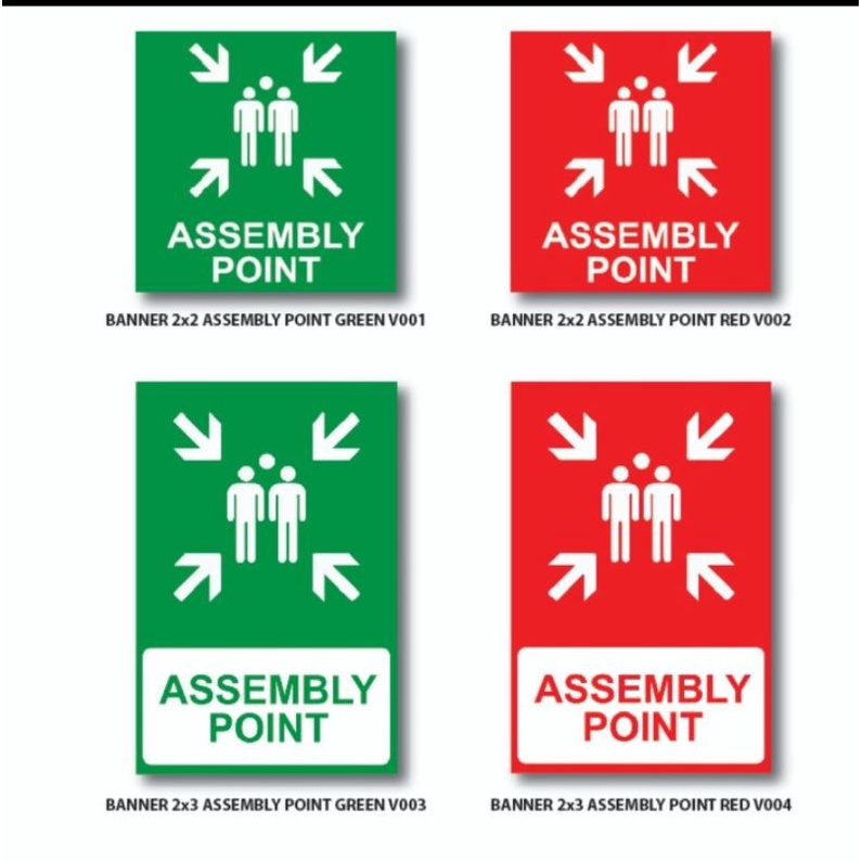 BANNER ASSEMBLY POINT (Size 2x2 / Size 2x3) | Shopee Malaysia