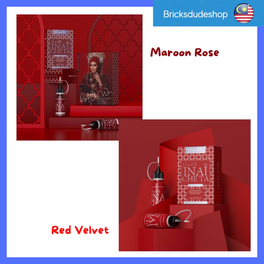 Inai kuku Che Ta original HQ 10ml maroon rose lipstick mawar hitam che ta murah tahan lama lawa ...