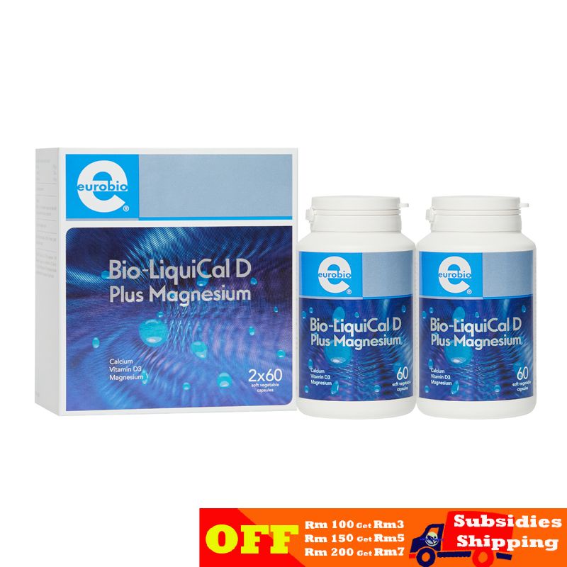 [EXP1/25]Eurobio Bio-Liquical Calcium D+Magnesium Capsules (2 x 60'S ...