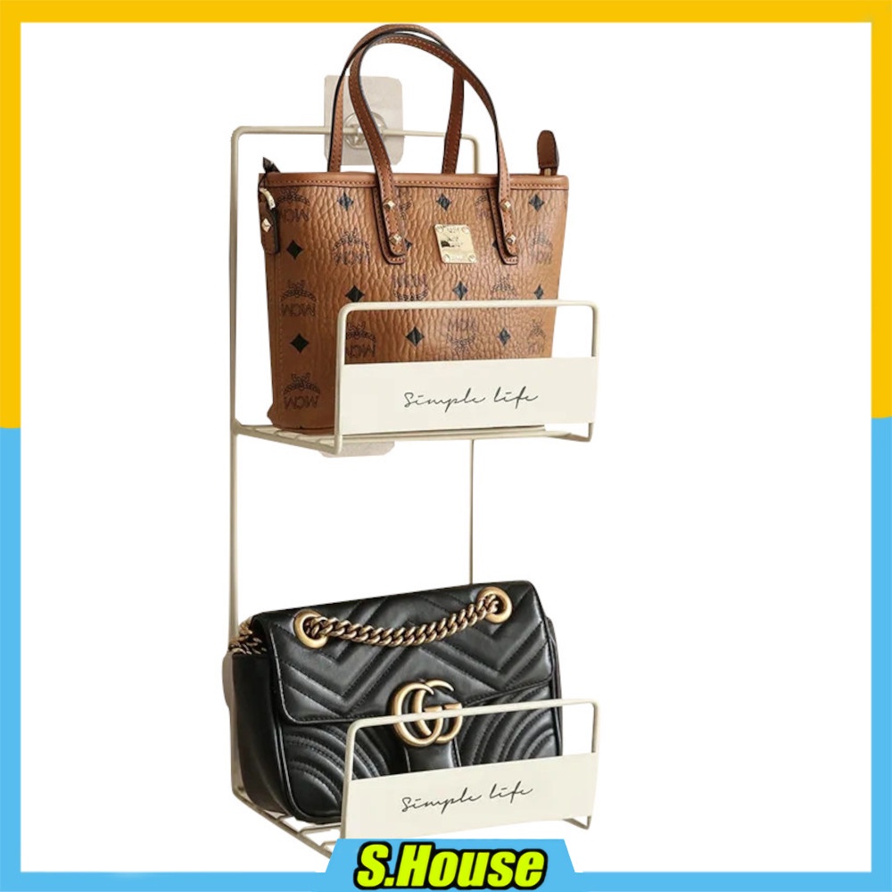 Bag Rack Shelf Storage Hang Metal Door Cupboard Wardrobe Sturdy Rak ...