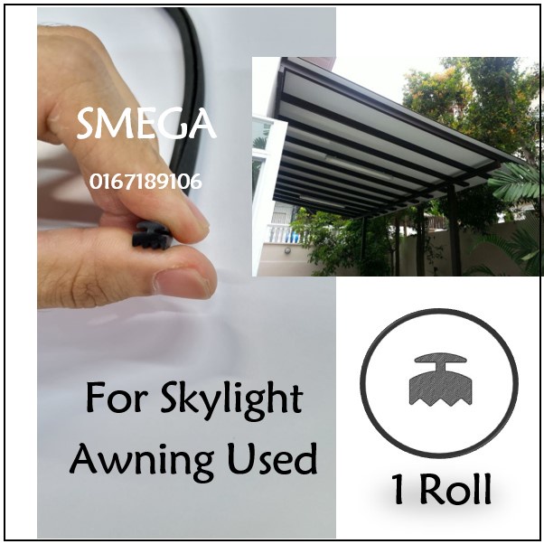 SMEGA 5704 (1 Roll) Awning Skylight Rubber/Gasket/ Getah Bumbung Black ...