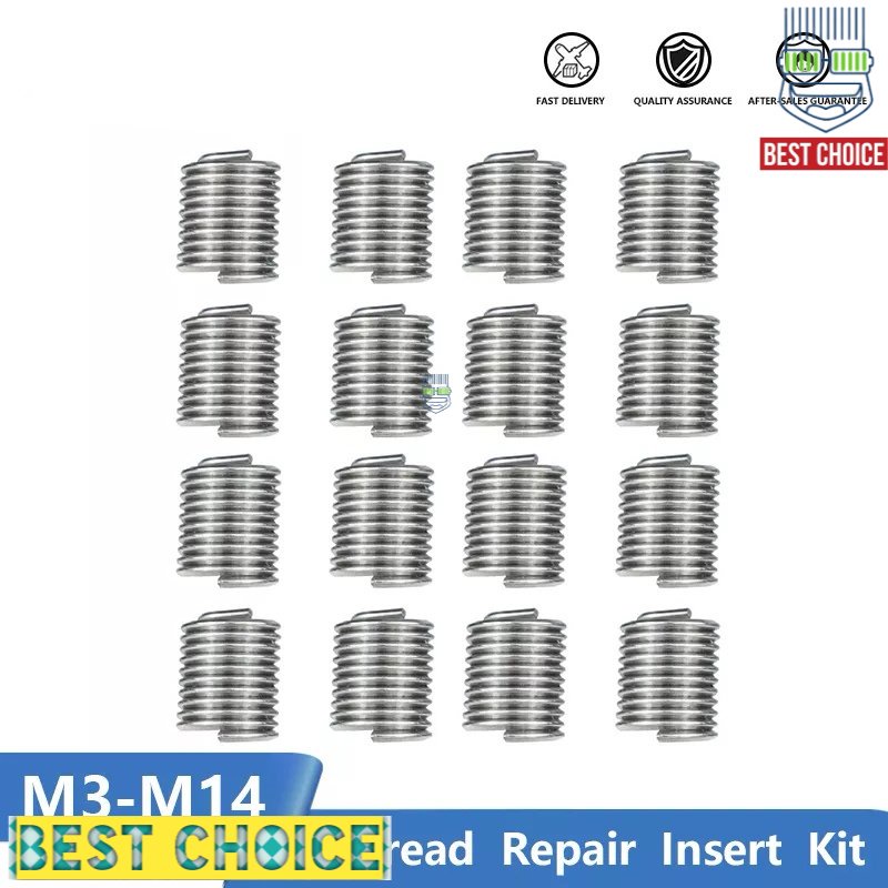Thread skru M4 M 5M6 M8 M10 M12 M14 x 1.0 1.25 Stainless Steel Helicoil ...