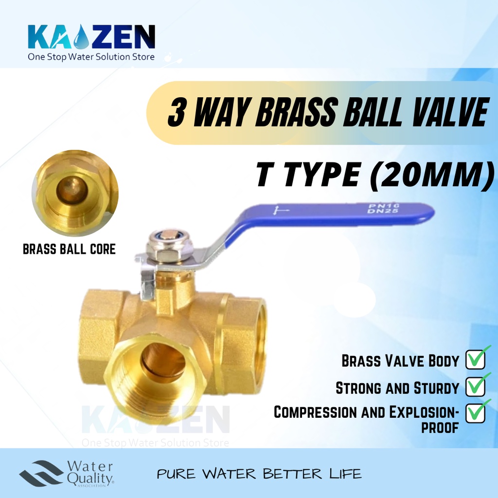 HONG YING 20MM 3 WAY BRASS BALL VALVE (T TYPE) PN16 DN20 | Shopee Malaysia