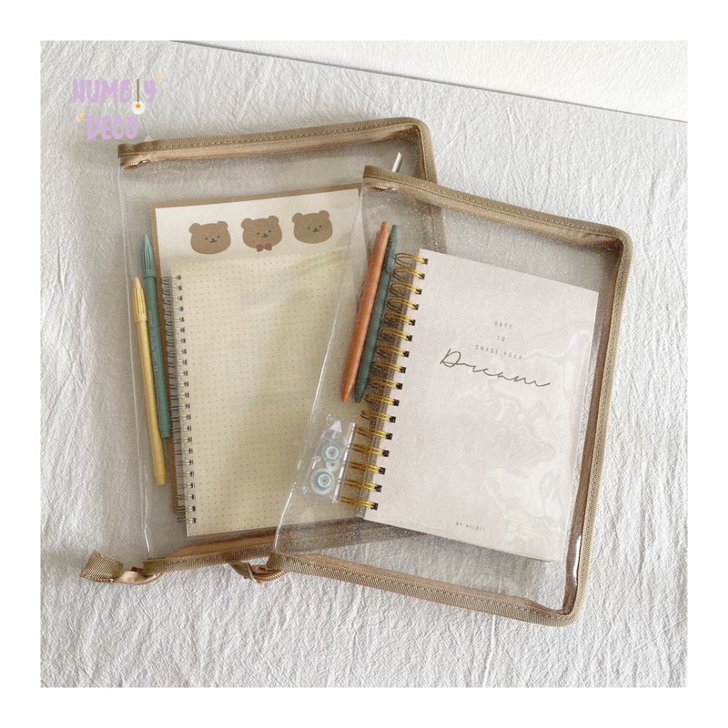 Korean Aesthetic Clear File and Folder Holder Bag Organizer | Document ...