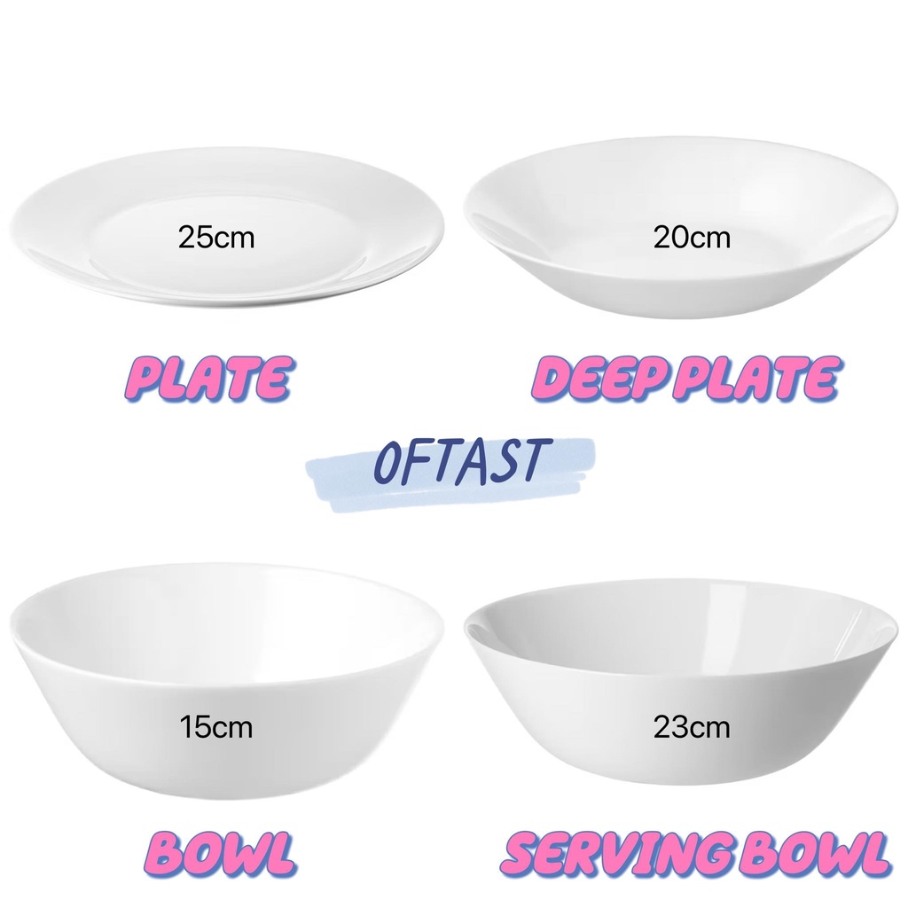 ️READY STOCK ️IKEA OFTAST PLATE, DEEP PLATE, BOWL, SERVING BOWL ...