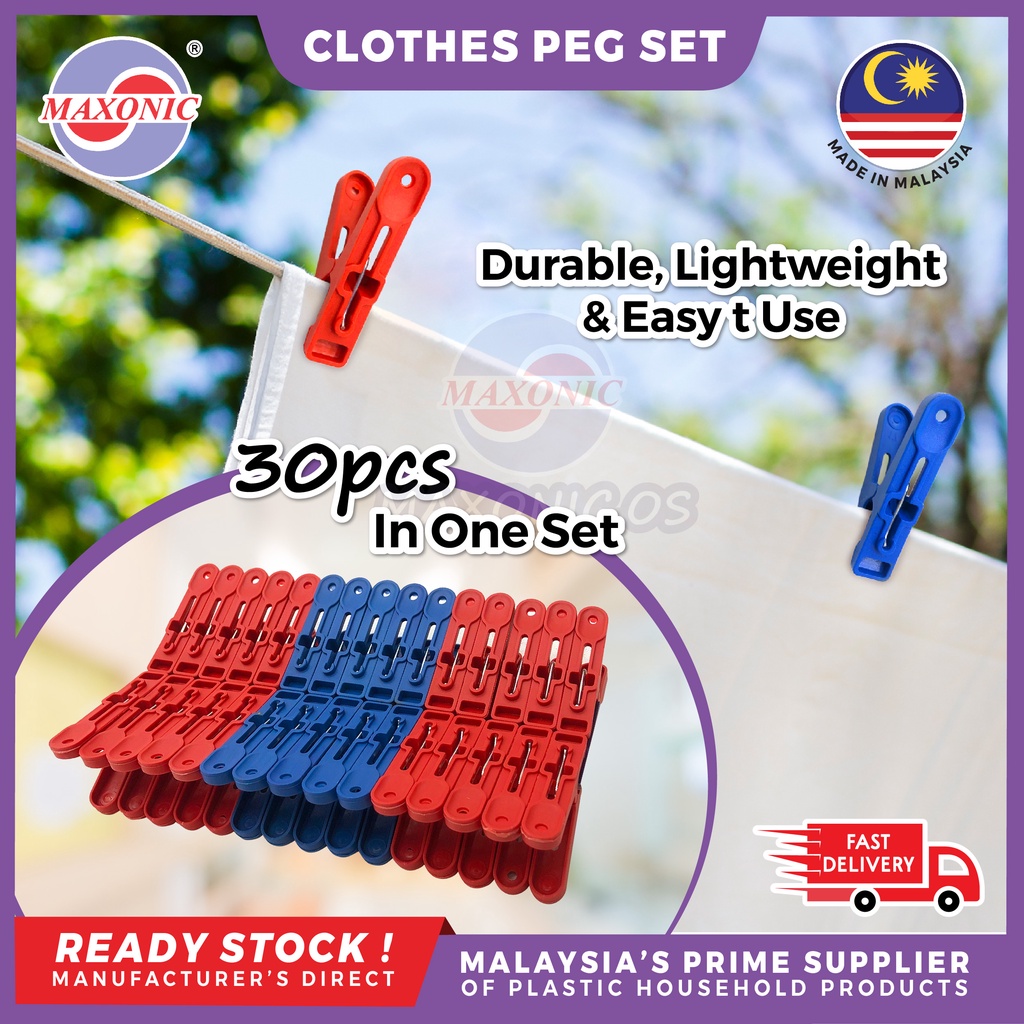 MAXONIC 30PCS PLASTIC CLOTHES PEG | CLOTHES CLIP | HANGERS PEG ...