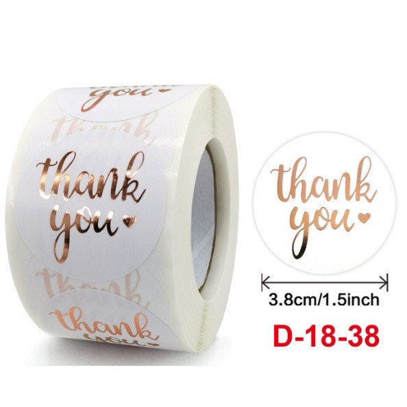 Large thank you Card, diameter 3.8cm, sticker, thank you sticker ...
