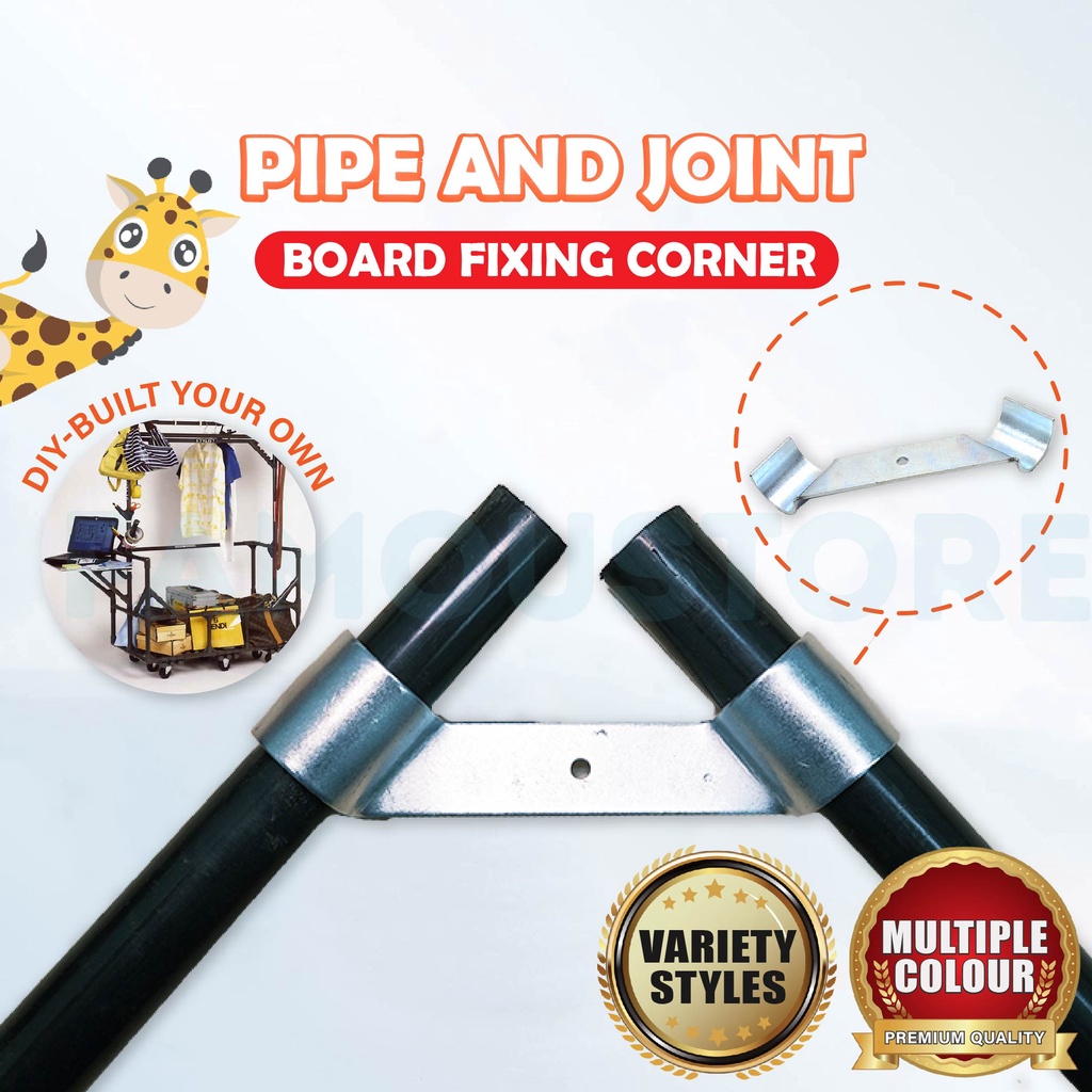 Board Fixing Corner Metal 28MM Metal Pipe Connector Zinc Penyambung ...