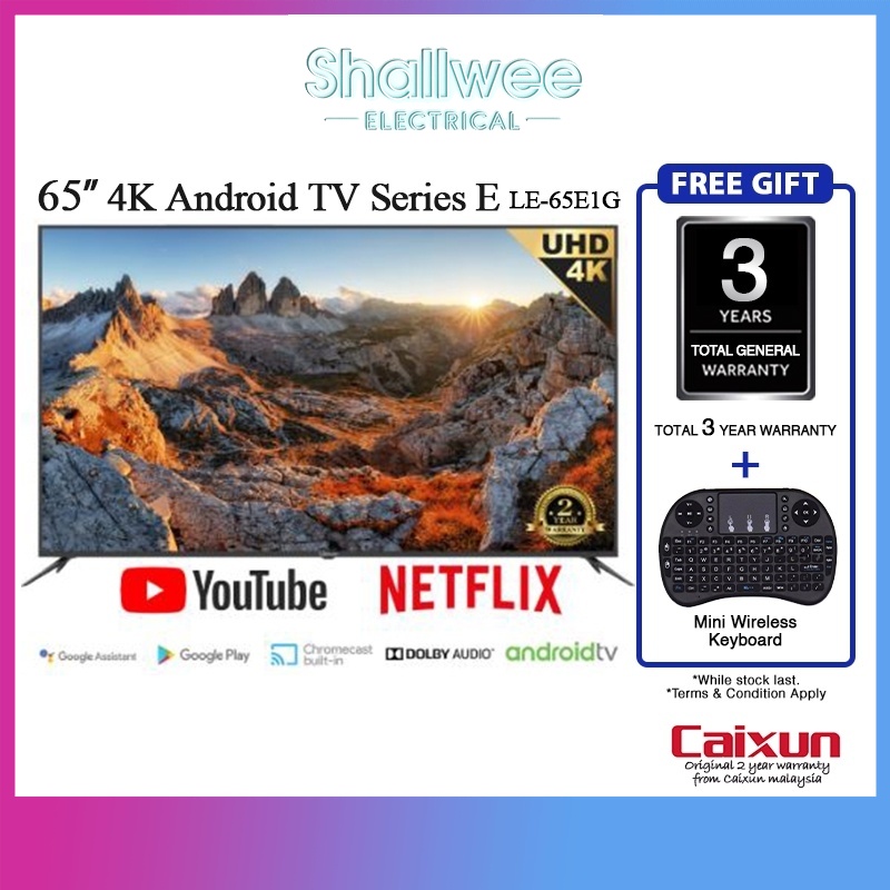 Caixun Android TV 43" 50" 55" 65" 4K UHD | Digital TV 32" | Shopee Malaysia