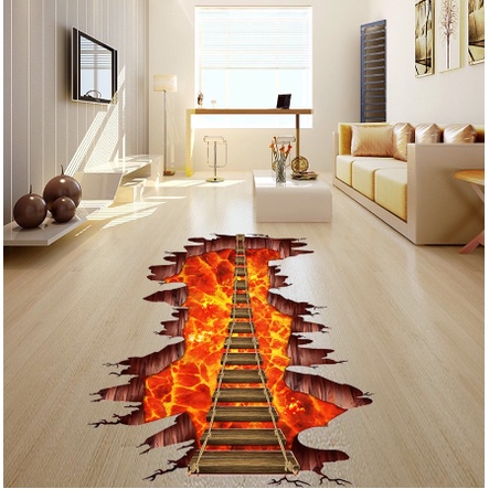 LARGE 3D Wallpaper Floor Flame and Lava Wall Stickers Anime Wall Art ...
