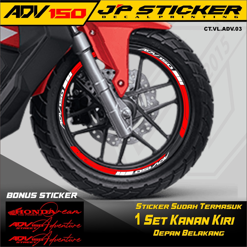 Cutting Sticker Wheel Rims Honda ADV 150 Full set - ADV 150 Rims ...