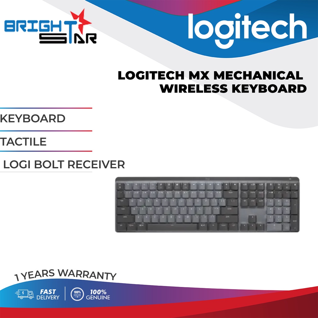 KEYBOARD / LOGITECH MX MECHANICAL WIRELESS KEYBOARD / TACTILE / LOGI ...