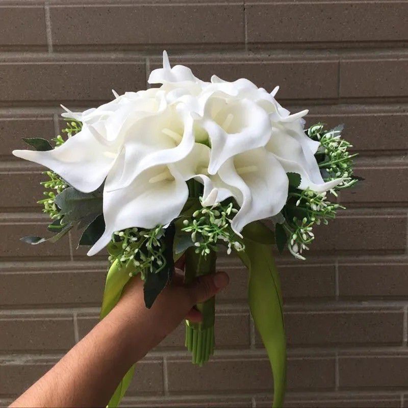 Bunga Tangan Pengantin Artificial Calla lily Bouquet hand Bouquet ...