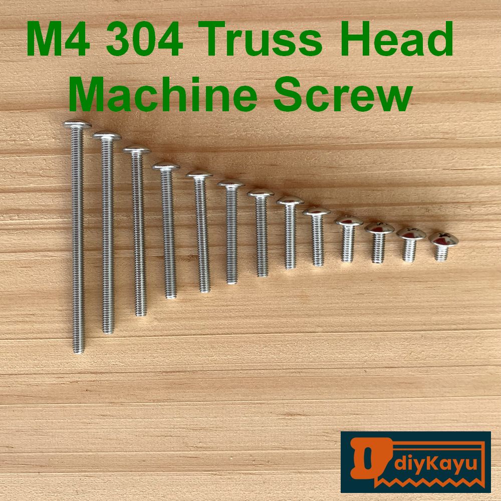 M4 304 Truss Head Phillips Drive Stainless Steel Machine Screw Skru ...