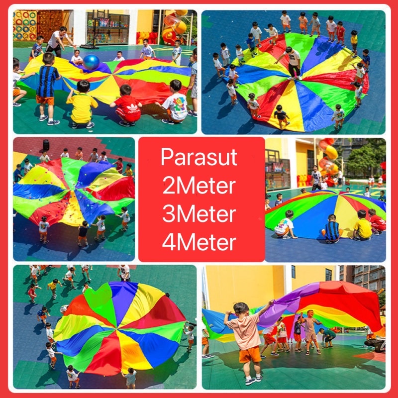Montessori games rainbow parachute parachute rainbow sensory motoric ...